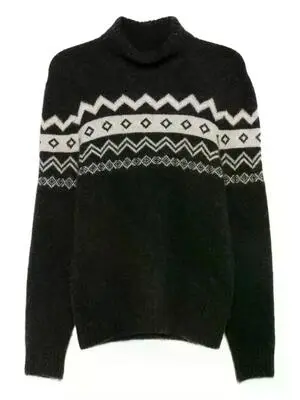 Eleventy Turtleneck Jacquard Sweater