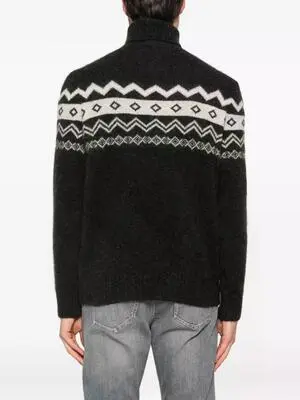Eleventy Turtleneck Jacquard Sweater