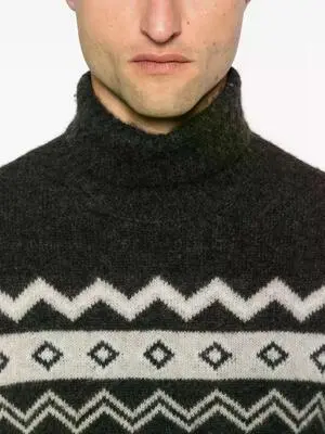 Eleventy Turtleneck Jacquard Sweater