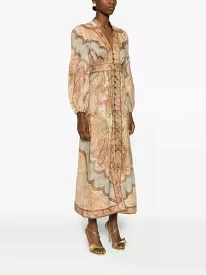 Zimmermann Wanderlust Plunge Midi Dress