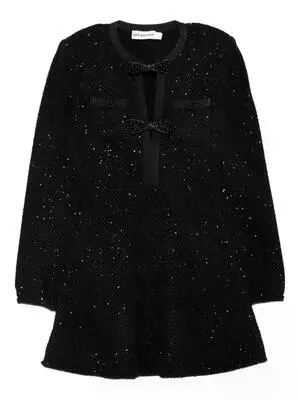 SELF-PORTRAIT Sequin Bow Mini Dress