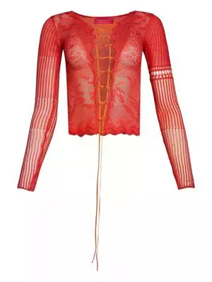 ROBERTA EINER Kat Lace-up Top