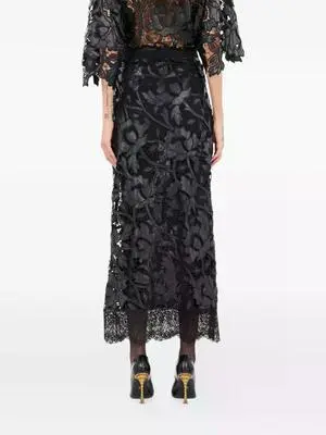 Roberto Cavalli Floral-lace Skirt