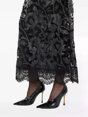 Roberto Cavalli Floral-lace Skirt