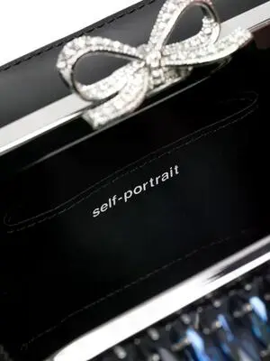 SELF-PORTRAIT Crystal-embellished Top-handle Mini Bag