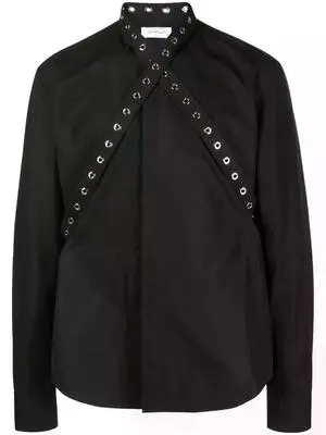 Off-White Eyelet-embellished Cotton Shirt
