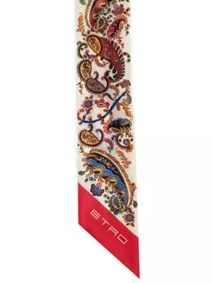 Etro Paisley Logo Scarf