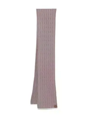 Eleventy Cable-knit Scarf - Purple