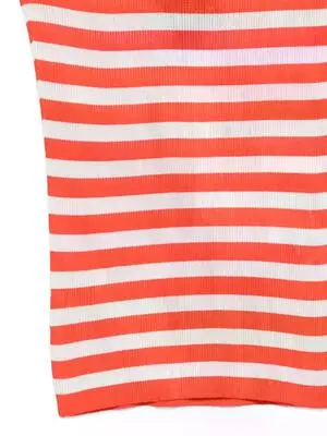 Dolce & Gabbana Striped Sleeveless Round Neck Knit Top - Orange