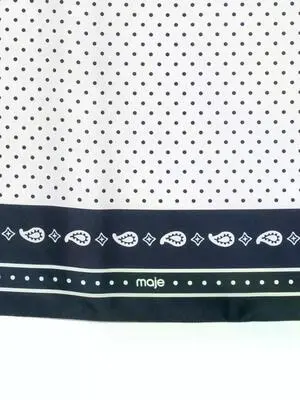 Maje Polka-dot Silk Scarf - Blue