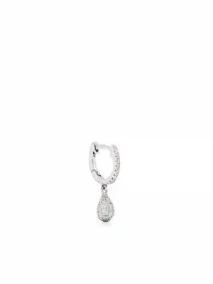 DE JAEGHER 18kt White Gold Diamond Hoop Earring - Silver
