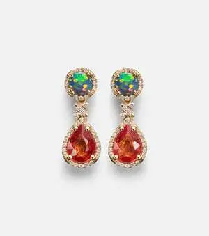 SUZANNE KALAN Doublet 18kt Drop Earrings With Gemstones - Gold