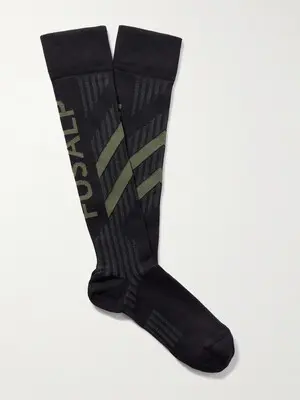 Fusalp Logo-jacquard Tech-mesh Ski Socks - Green