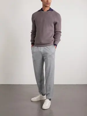 Brunello Cucinelli Tapered Cashmere-blend Jersey Sweatpants - Gray