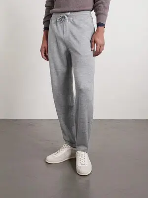 Brunello Cucinelli Tapered Cashmere-blend Jersey Sweatpants - Gray