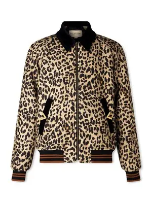 VALENTINO Valentino Garavani - Leopard-Print Wool-Twill Bomber Jacket - Men - Brown 
