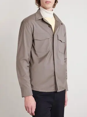 Canali Wool-blend Overshirt - Neutrals