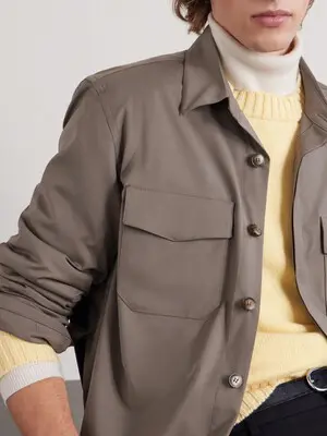 Canali Wool-blend Overshirt - Neutrals