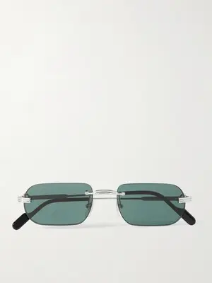 Cartier Première De Square-frame Rimless Sunglasses - Silver