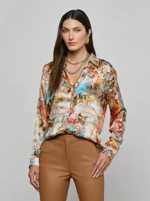 L'Agence Tyler Printed Silk Blouse