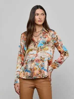 L'Agence Tyler Printed Silk Blouse