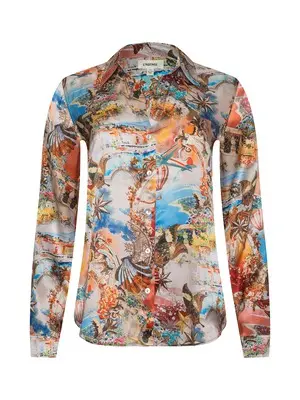 L'Agence Tyler Printed Silk Blouse
