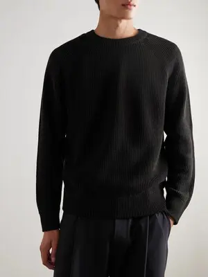 Nn07 Jacobo 6470 Ribbed Cotton Sweater - Brown
