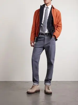 Brunello Cucinelli Suede Blouson Jacket - Orange