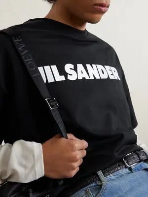 JIL SANDER Logo-print Cotton T-shirt - Black