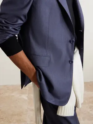 Canali Stretch-wool And Cashmere-blend Suit Jacket