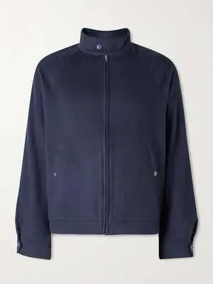 GOD'S TRUE CASHMERE Brushed-cashmere Blouson Jacket - Navy