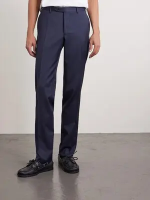 Canali Ff Tapered Wool Suit Trousers - Blue