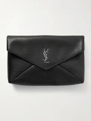 Saint Laurent Logo-embellished Leather Pouch - Black