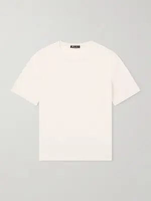 Loro Piana Mazzorbo Silk And Cotton-blend Jersey T-shirt - Neutrals