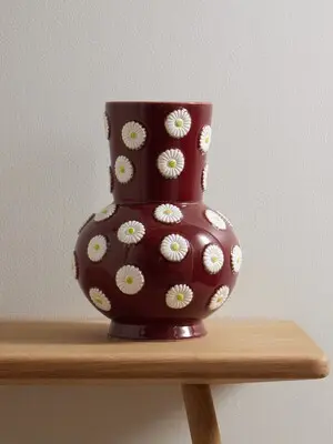 La DoubleJ Margherita Painted Ceramic Vase - Red