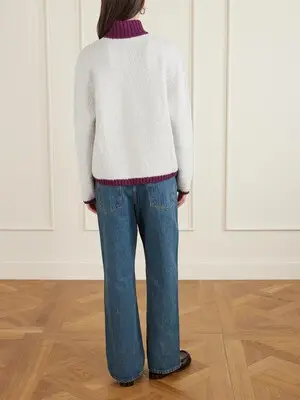 Aimé Leon Dore Chalet Appliquéd Wool-blend Chenille Sweater - Gray