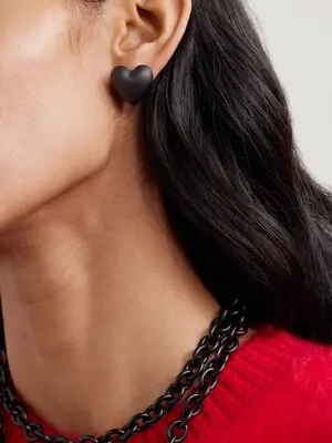 ROXANNE ASSOULIN The Puffy Heart Earrings - Black