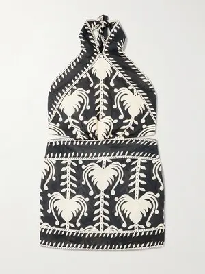 Johanna Ortiz Tide Strength Printed Mini Dress - Black