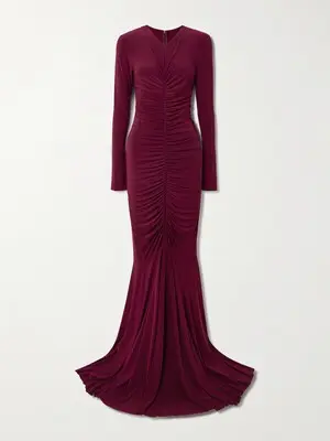 Norma Kamali Ruched Stretch-jersey Gown