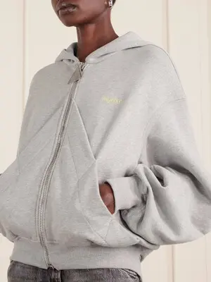 Attico Cotton-blend Zip-up Hoodie