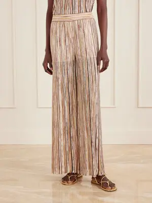 Missoni Embellished Crochet-knit Wide-leg Pants - Brown