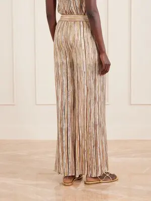 Missoni Embellished Crochet-knit Wide-leg Pants - Brown