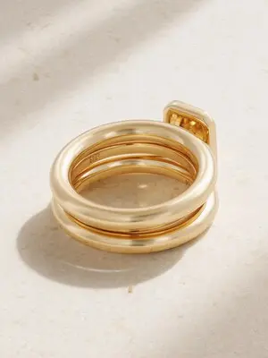 BY PARIAH Lumen Stack Set Of Three 14k Recycled Quartz Rings - Gold