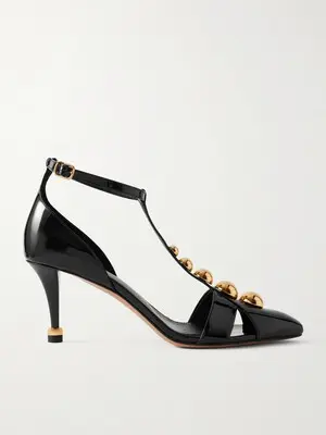 Chloé Cleiat Embellished Patent-leather Pumps - Black