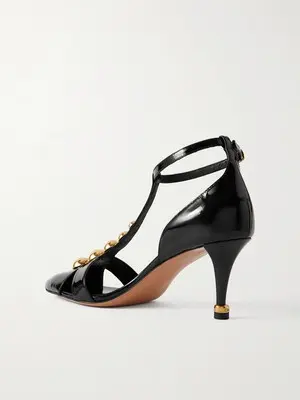 Chloé Cleiat Embellished Patent-leather Pumps - Black