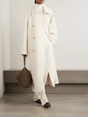 TOTEME Shield Oversized Double-breasted Wool-blend Coat - Cream