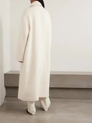 TOTEME Shield Oversized Double-breasted Wool-blend Coat - Cream