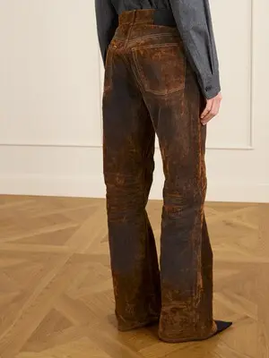 Acne Studios Suede-effect Mid-rise Wide-leg Jeans