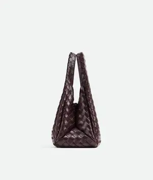 Bottega Veneta Intrecciato Leather Shoulder Bag - Dark Barolo