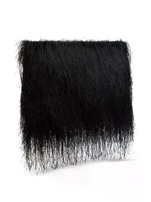 Loulou De Saison Evano Fringed Rectangular Clutch - Black
